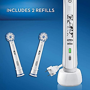 Oral-B Kids Electric Toothbrush with Replacement Brush Heads, Featuring Star Wars, for Kids 6+