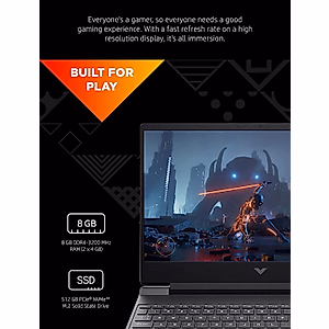 HP Victus Gaming Laptop, 15.6 inch FHD Display, 12th Gen Intel Core i5-12500H 12 Core, NVIDIA GeForce RTX 3050, 16GB RAM, 512GB SSD, Wi-Fi, Bluetooth, Windows 11 Home, Bundle with JAWFOAL