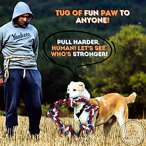 BEGA PET 38 in Dog Toys for Aggressive Chewers Medium Large Dogs Breed - Tough Rope Chew Toy Heavy Duty Ropes for Dog 5 Knots Indestructible Puppy Teething Chew Tug of War Durable Gift Birthday