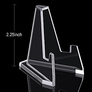 Boao 12 Packs Card Display Stand 2.24" Clear Acrylic Easel Stands Mini Coin Picture Display Easel Holder Baseball Sports Card Trading Graded Holder for Challenge Coin Photo Frame Medal Watch PSA