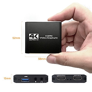 Capture Card, Game Capture Card,HDMI Video Capture Card,60FPS Video Recorder for Gaming/Live Streaming/Video Conference, Works for Nintendo Switch/PS4/Xbox One/OBS/Camera/PC