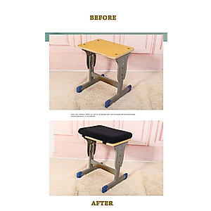 Rectangle Soft Memory Foam Chair Pad Cover Non-Slip Breathable Air Mesh Saddle Bar Stool Seat Cushion with Snap-on Button Tie for Home Kitchen Dining Bench School Office Chair Black, 13.4 x 9.4 Inch