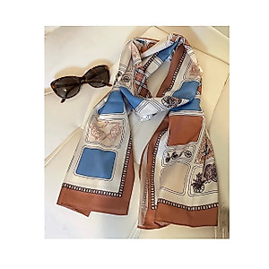 Silk Scarf Luxury 100% Pure Silk Scarf Silk Scarf Long 60” Women's Fashion Sunscreen Shawls Wraps Dupatta Beautiful Scarf (brown)