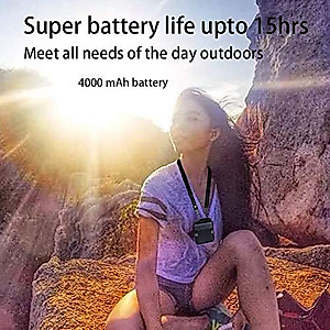 Portable USB Rechargeable Neck Fan, Waistband Fan, Working Cooling Fan Hand Free Personal Fan Wearable Cooler Fan for Traveling Working Outdoor Office (4000mAh)