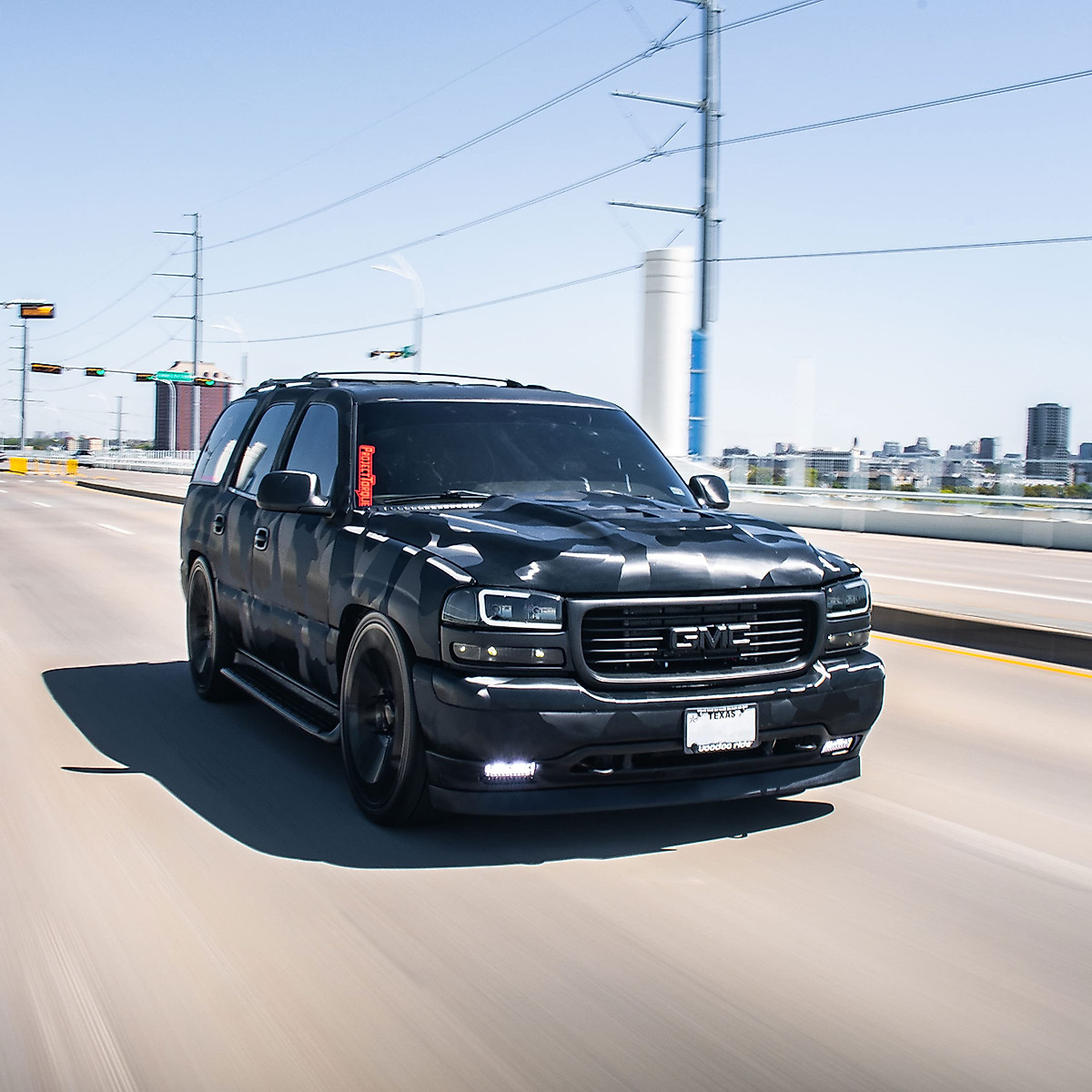 VViViD+ 2020 Edition Black Stealth Large Sized Pattern Camouflage Vinyl Car Wrap Roll (1ft x 5ft) Self Adhesive Film Air Release Technology, Scratch Resistance, Protective Liner, Bubble-Free