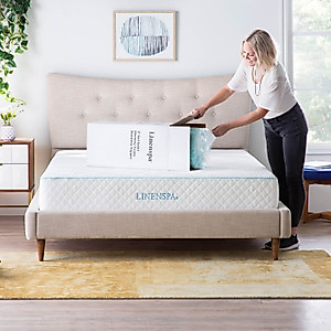 LINENSPA 2 Inch Gel Swirl Memory Foam Mattress Topper – Cooling Gel Infused – Pressure Relieving – CertiPUR Certified - Twin
