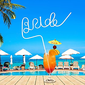 Syiomlis 8 Pcs Reusable Bride and Diamond Shape Straws ,Bachelorette Straws Bridal Shower Favors Supplies Party Decorations,Wedding gift Idea