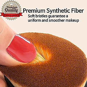 Beautia Oval Makeup Brush 2X Large Size Fast Flawless Application Liquid Cream Powder Foundation