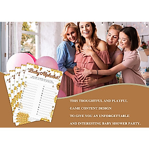 Baby Shower Game Set - Baby Alphabet Game Cards for Gender Reveal Party - Bumble Bee Baby Shower Games & Activities - Honey Honeycomb Party Favor Decoration for Men and Women - 30 Game Cards(F19)