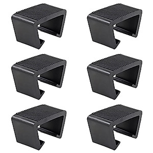 Biaungdo 6 Pcs Outdoor Furniture Clips, Patio Sofa Rattan Clips Sectional Module Couch Wicker Furniture Clips Connector Clamps Fasteners Clips for Outdoor, Patio(Black, 7.2x3.9x4.2cm)