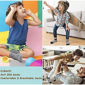 CUBACO Baby Socks, 12 Pairs Non Skid Anti Slip Cotton Grip Socks for Toddler Baby Toddler Socks Baby Boy Socks 12-24 months Toddler Socks with Gripper