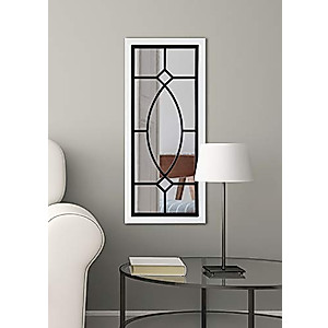 Kate and Laurel Bakersfield Farmhouse Wall Mirror, 13 x 30, White, Traditional Window Mirrors for Wall
