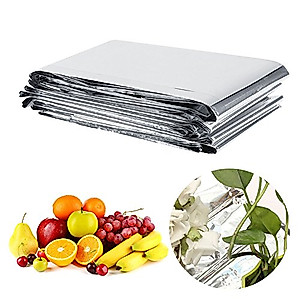 Tnfeeon Silver Reflective Film Garden Greenhouse Covering Foil Environmentally Safe Sheets Increase Growth for Vegetables Flowers