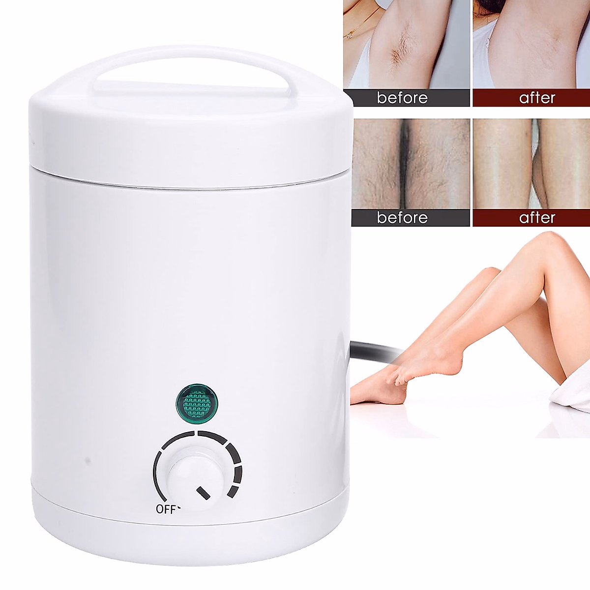 Depilatory Wax, Wax Warmer, Mini Wax Heater Multi‑purpose Wax Machine for Women Man Hair Removal Paraffin Wax Machine Waxing Pot Home Salon Wax Melting Warmer Machine roll on wax wax heater [US]