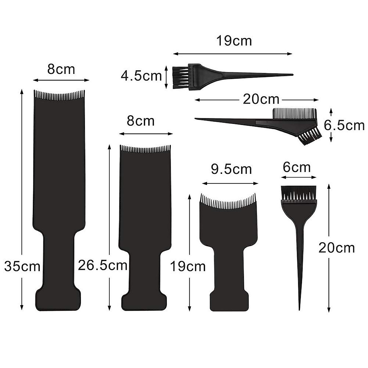 6 Pcs Balayage Highlighting Kit - Hair Color Board with Teeth, Foils, and Brush for Dyeing and Coloring