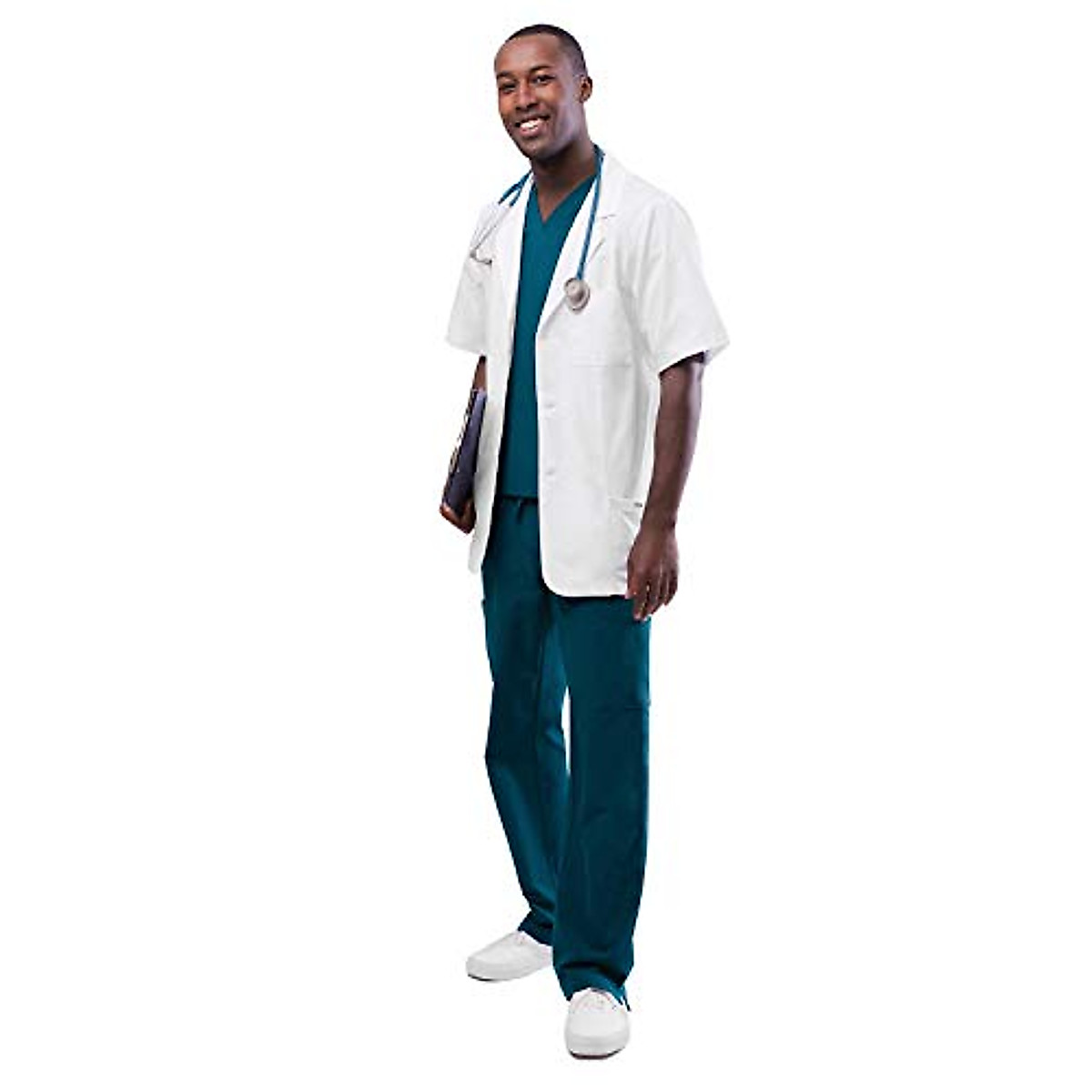 Adar Universal Unisex Lab Coats - Short Sleeve 31" Consultation Lab Coat - 2816 - White - 3X