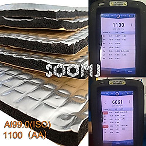 SOOMJ Heat Shield, Sound Deadening Material, Car Sound deadening mat, Engine Insulation Foam with Aluminum Sheet 1100(AA)