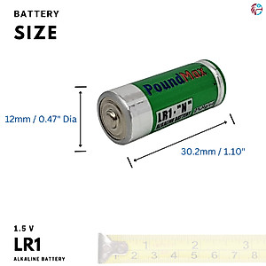 5 X PoundMax 910A LR1 N Type MN9100 1.5V Alkaline Batteries