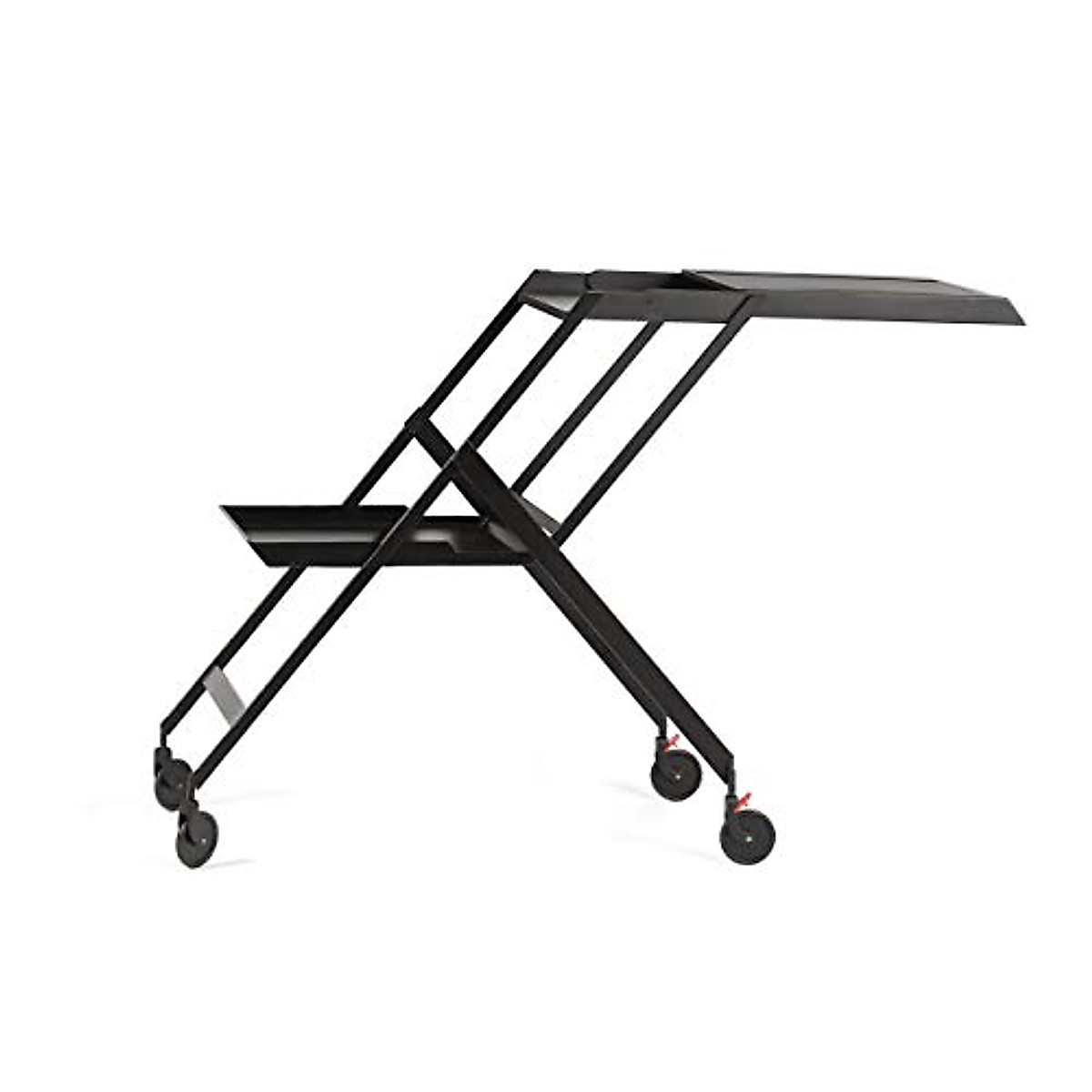 Alessi RS11 B Plico Folding trolley in steel coloured with epoxy resin, black. Shelves in polyurethane.