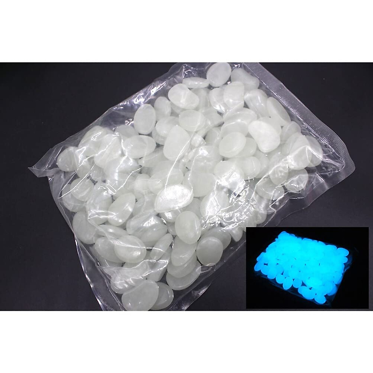 DOITOOL 100pcs Pebble Stones Aquarium Stones Glow in The Cobblestone Glow in The Dark Pebbles Luminous Stone Glow Pebbles Aquarium Decoration