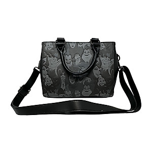 Loungefly Disney Villains Debossed Allover Print Crossbody Satchel Handbag Purse