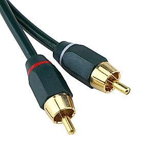 Sydien 12 Inch RCA Splitter 1 Female to 2 Male 2 Pack, RCA Y Cable RCA Video Car Audio Cable Splitter RCA Adapter Black