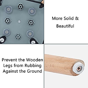 ESSIZOLE Modern Dining Chairs Set of 4,DSW Shell Plastic Chairs with Wood Legs,Armless Side Chairs,Kitchen Chair with Hollow Back for Dining Room,Living Room,Bedroom (Black-02)