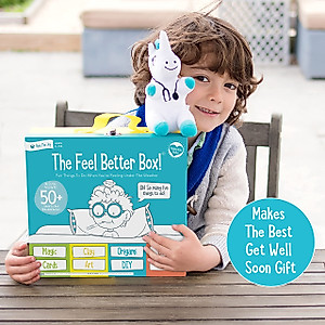 Open The Joy Feel Better Box: Get Well Soon Kids Gifts Basket, 50+ Fun Activities, Games, Toys, Conversation Cards, Origami, Clay Art, Magic Tricks, DIY - Great Gift for Kids After Surgery Ages 4+