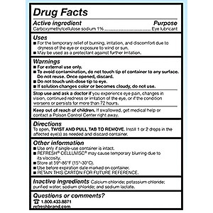 Refresh Celluvisc Lubricant Eye Gel Drops, Single-Use Containers, 30 Count (Pack of 1)