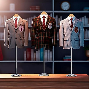 Layhit Adjustable Adult T Shirt Display Flexible Shoulder Stand Shirt Rack Portable Hanging Black Metal Clothing Hanger Rack for Clothing Garment Coat Retail Vendor, Height 16-27.9 Inch (1 Pcs)