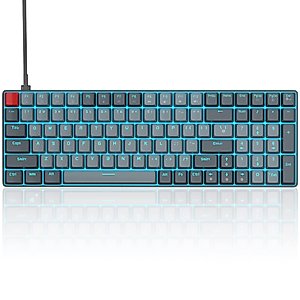 MageGee 100 Keys Mechanical Gaming Keyboard, Blue Switch, 96% Compact Layout LED Blue Backlit Wired Keyboard with Numpad Arrow Keys, for PC Laptop, for Game and Office, Black Grey