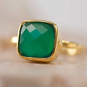 Pompom Amethyst gemstone Rings 925 Silver Band 10 mm Cushion (925 Silver, 8)