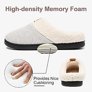 PLMOKN Slippers for Women Indoor Outdoor Like Wool Shoes With Memory Foam Ladies Fuzzy House Bedroom Pantuflas Para Mujer,44/45, Xt-beige, 13-14 Women/11-12 Men