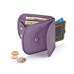 Taxi Wallet - Soft Leather, Purple – A Simple, Compact, Front Pocket, Folding Wallet, that holds Cards, Coins, Bills, ID – for Men & Women