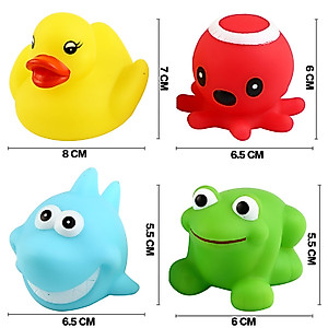 Yeonha Toys Bath Toy, Can Flashing Colourful Light(Big Style 4 Pack), Floating Bath Toy, Light Up Bathtub Water Tub Toy for Pool Shower Bathtime Bathroom Kid Boys Girl Toddler Child Baby Infant