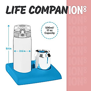 Ion8 Vacuum Insulated Stainless Steel Water Bottle - Leak Proof Bottle - Fits Cup Holders, 17 oz / 500 ml (Pack of 1) - OneTouch 1.0 - Rose