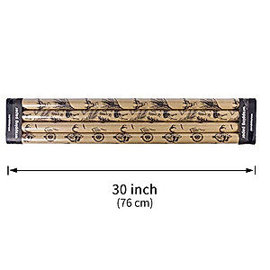 RUSPEPA Christmas Wrapping Paper - Brown Kraft Paper with Black Christmas Elements Print Paper - 4 Roll-30Inch X 10Feet Per Roll