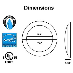 Vivio Lighting 4 Pack 5/6” Inch LED Disk Lights Dimmable Surface Flush Mount Ceiling Light for Kitchen, Living Room, Bedroom, Office 15W 3000K 1080LM White Low Profile Ceiling Light Fixture