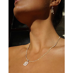 Initial A-Z Letter Pendant Necklace for Men Women Sterling Silver Plated Letter Necklaces for Men 3mm Cuban Chain Necklace 20 Inches (S)