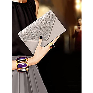 adoranda Satin Clutch Purses for Women Envelope Evening Bag for Wedding Party Proom Bridal clutch Handbag