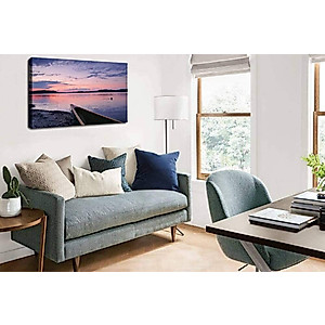 Canvas Print Pictures Wall Art Painting Loon on Loon Lake Framed & Stretched Posters Ready to Hang Home Decor Artworks - 20x32inch