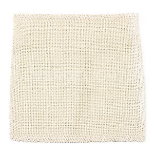 CleverDelights 6 Inch Ivory Burlap Squares - 12 Pack - Jute Burlap Fabric - Finished Edges - 6" x 6"