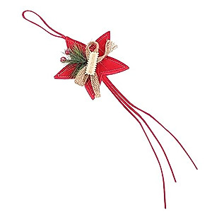 HOOTNEE Christmas Bell Ornament Felt Stars for Crafts Office Pine Tree Decor Pine Wood Country Decor red Felt 1Pc