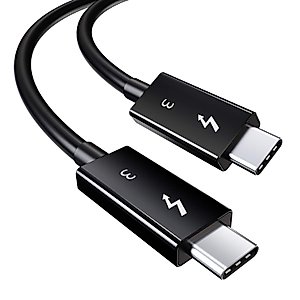 CABLETIME Thunderbolt 3 Cable 40Gpbs/100W/5A, USB C Cable Compatible with New MacBook Pro, ThinkPad Yoga, Alienware 17 and More (1.6FT/0.5M)