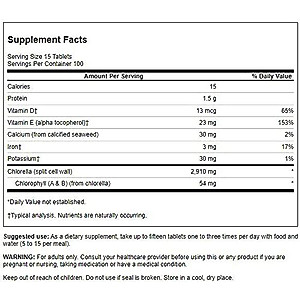 Swanson Chlorella 194 mg 1500 Tabs 2 Pack