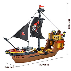 BRICK STORY Pirate Ship Building Set Toy Boats and Ships Construction Toy Xmas Gifts Boys Present for 6-12 Year Old, 167pcs