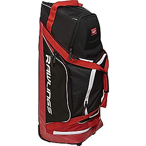 Rawlings | R1502 Wheeled Catcher's Bag | Baseball/Softball | Scarlet