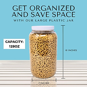 CLEARVIEW CONTAINERS | Airtight Pantry Containers for Arts & Crafts, Peanut Butter, Honey, Jams Flour, Sugar, DIY Slime, Coffee (128 Ounce Jar, 1 Pack)
