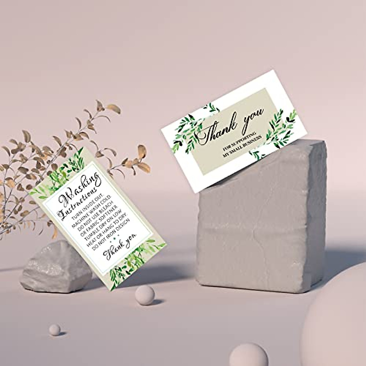 PLIGREAT 120 Pcs Clothing Washing Instructions Cards for Shirts, Tshirt Washing Instruction Care Cards, Customer Directions Card Thank You Cards Package Insert Card for Small Business Clothes Shop