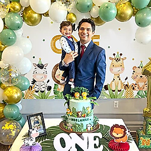 Wild One Backdrop Banner Birthday Decorations for Boys,Large Size 3 x 5Ft Jungle Safari Cute Animals 1st First Party Supplies